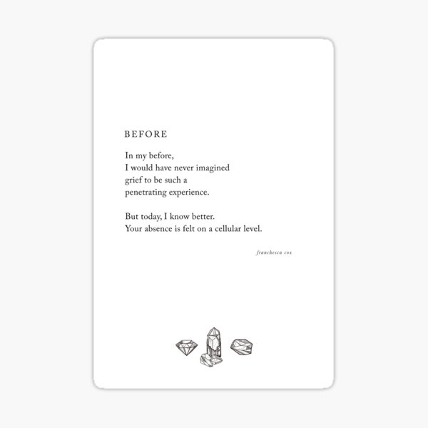 "Before" Sticker for Sale by smallbirdstudio | Redbubble