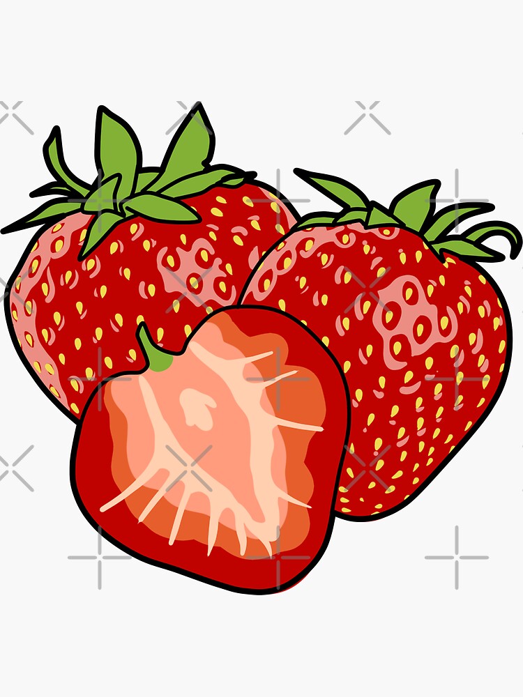 "strawberries" Sticker for Sale by daisy-sock | Redbubble