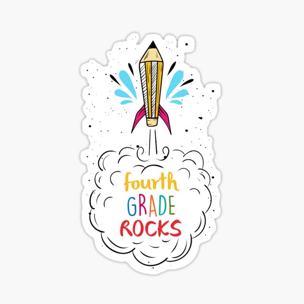 "Fourth Grade Rocks" Sticker for Sale by TomGiantDesigns | Redbubble
