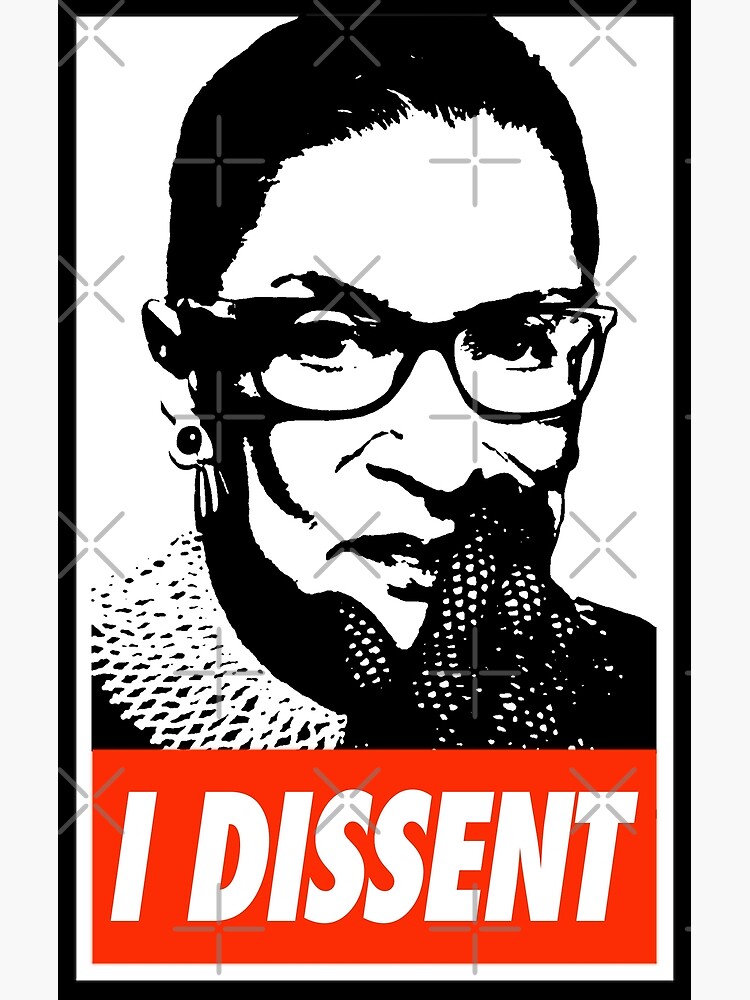 "Notorious RBG I Dissent" Framed Art Print for Sale by Thelittlelord ...