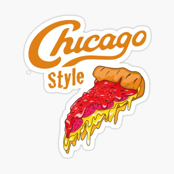 Chicago Style Deep Dish Pizza Sticker By Sleevedesignco Redbubble