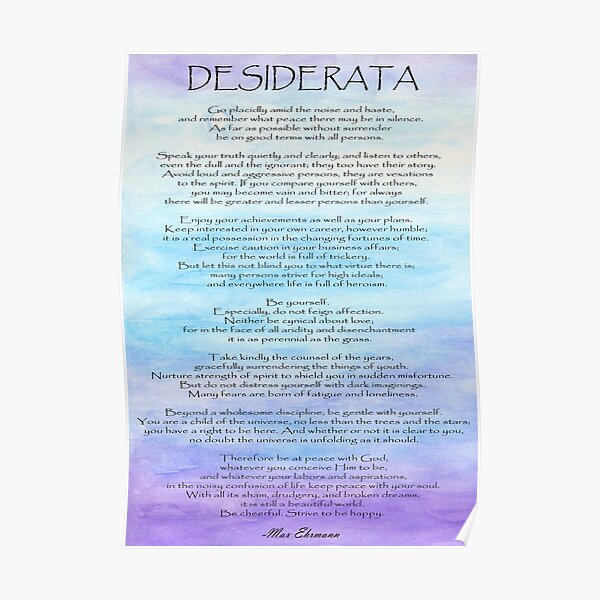 Desiderata Posters | Redbubble