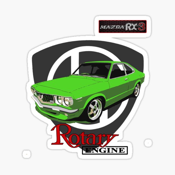 "Mazda RX3 Rotary Lime" Sticker for Sale by harrisonformula | Redbubble
