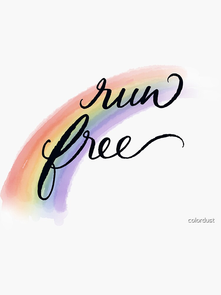 "Run Free" Sticker for Sale by colordust | Redbubble