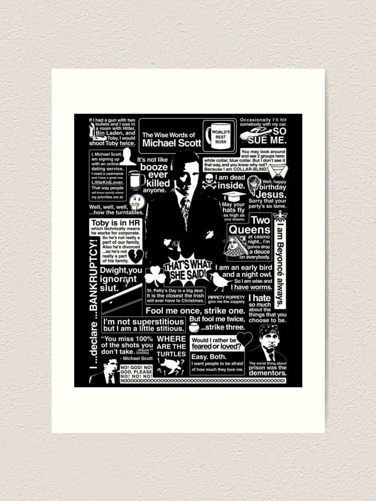 "The Wise Words of Michael Scott" Art Print for Sale by huckblade ...