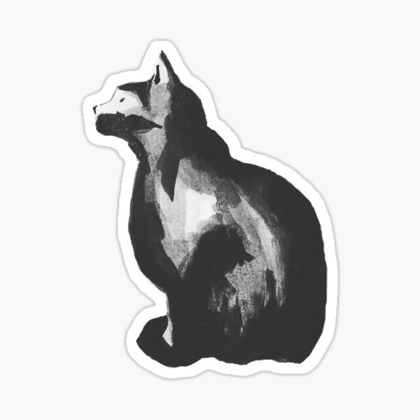 "Curious Cat" Sticker by amandawellsart | Redbubble