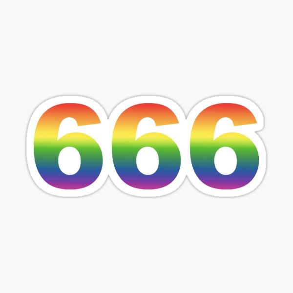 "Rainbow Devil's Number 666 " Sticker for Sale by heckgogh | Redbubble