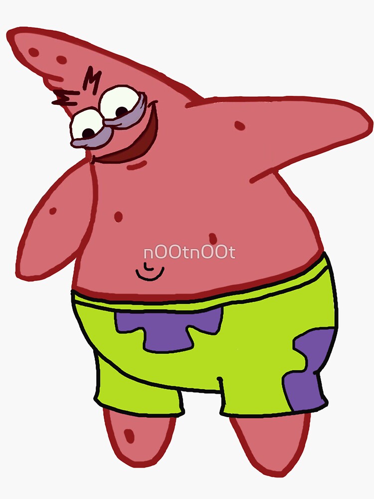 Pegatina «SAVAGE PATRICK SPONGEBOB MEME» de n00tn00t | Redbubble