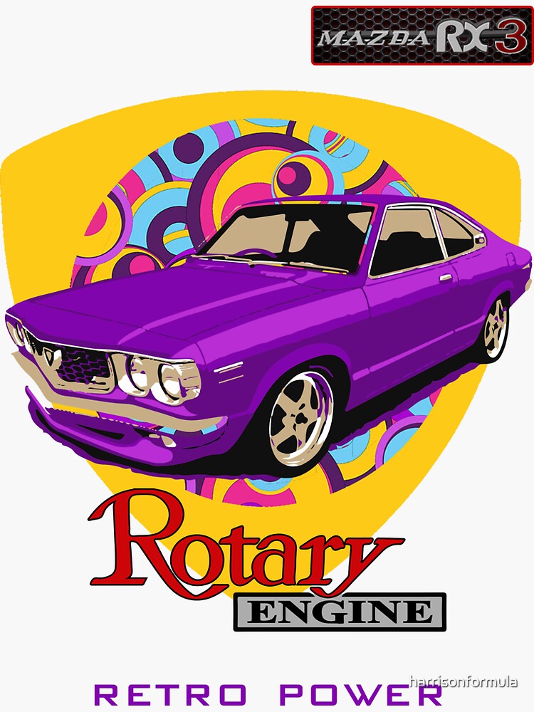 "Mazda RX3 Retro Purple Power" Sticker for Sale by harrisonformula ...