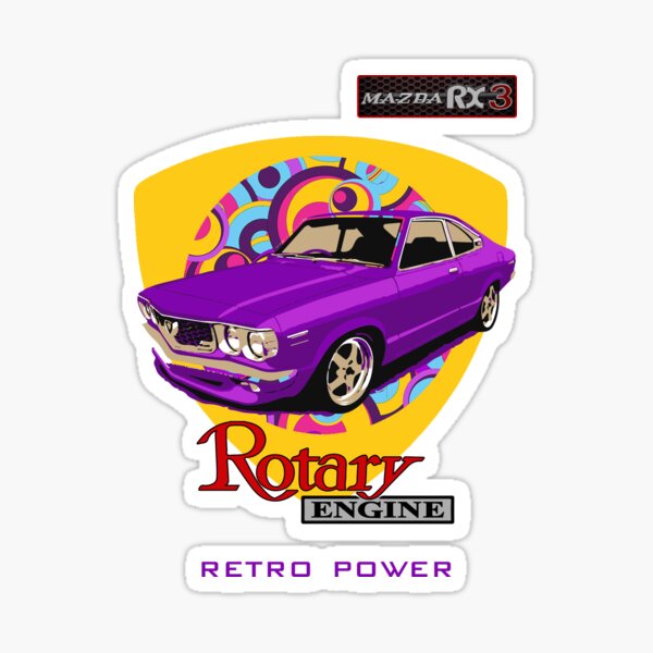 "Mazda RX3 Retro Purple Power" Sticker for Sale by harrisonformula ...