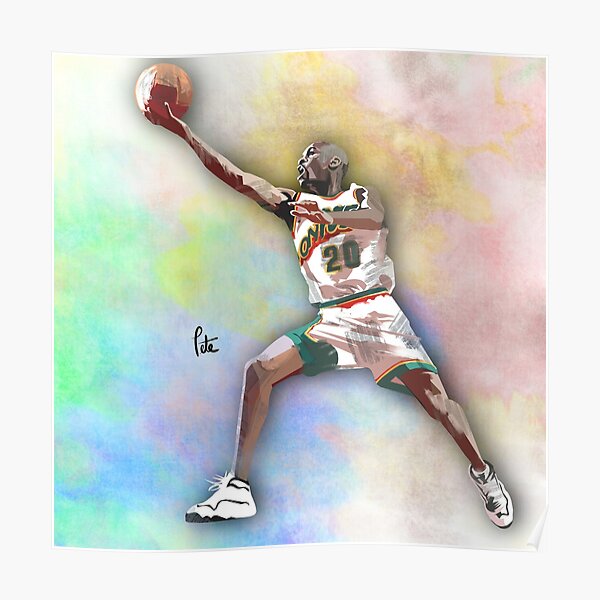 "Hand Drawn Basketball Player - The Glove" Poster for Sale by ...