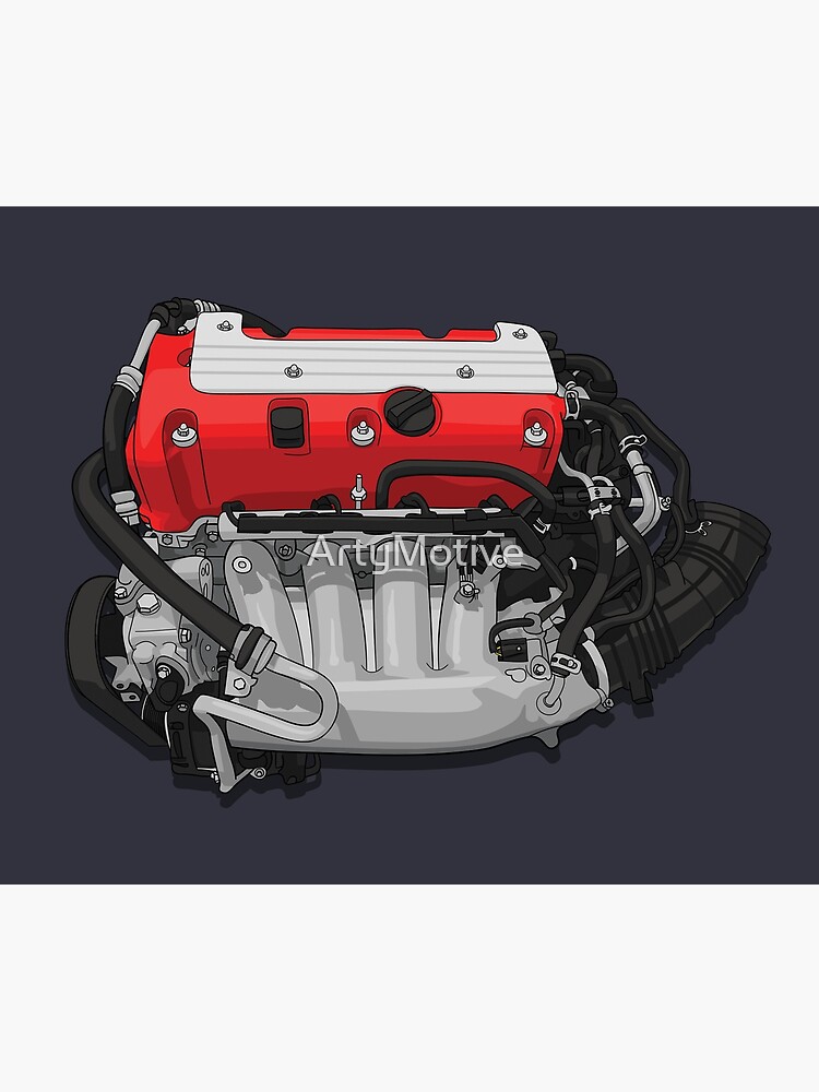 "K20 engine sticker" Framed Art Print for Sale by ArtyMotive | Redbubble