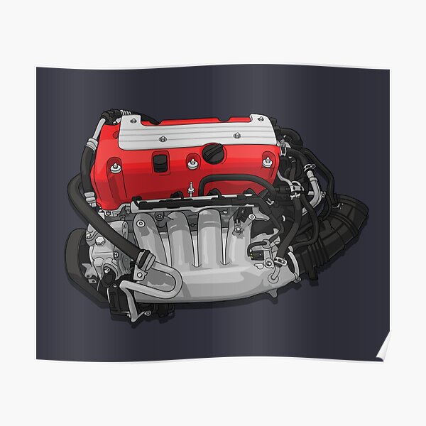 Poster « Autocollant moteur K20 », par ArtyMotive | Redbubble