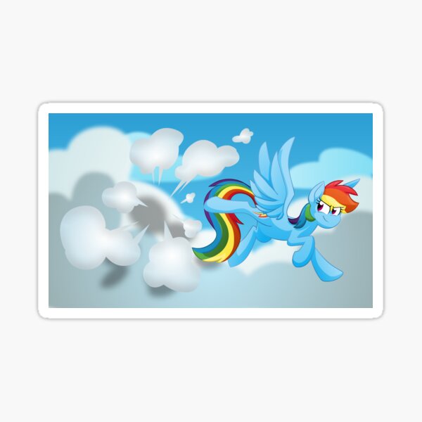 "Cloud Busting Rainbow Dash" Sticker for Sale by JeffKyler14 | Redbubble