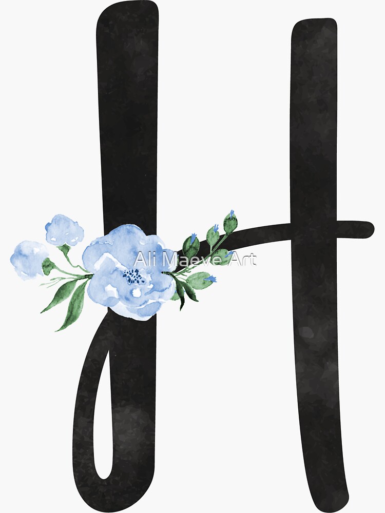 "Floral Monogram - H" Sticker by alihilker | Redbubble