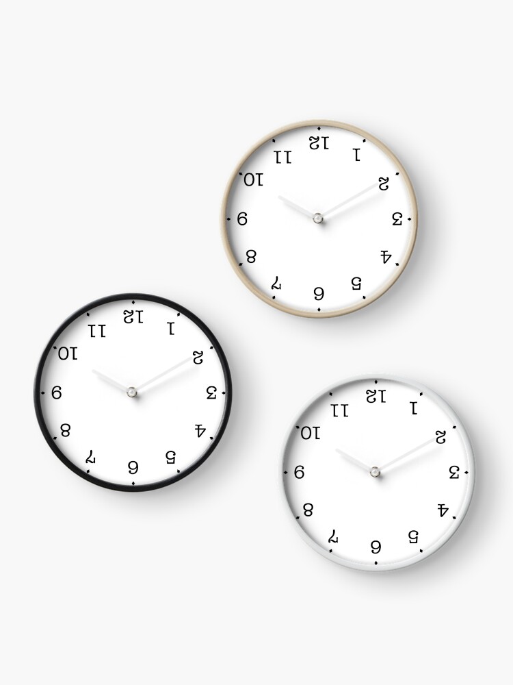 "Upside Down Clock" Clock for Sale by PeasantsScream | Redbubble
