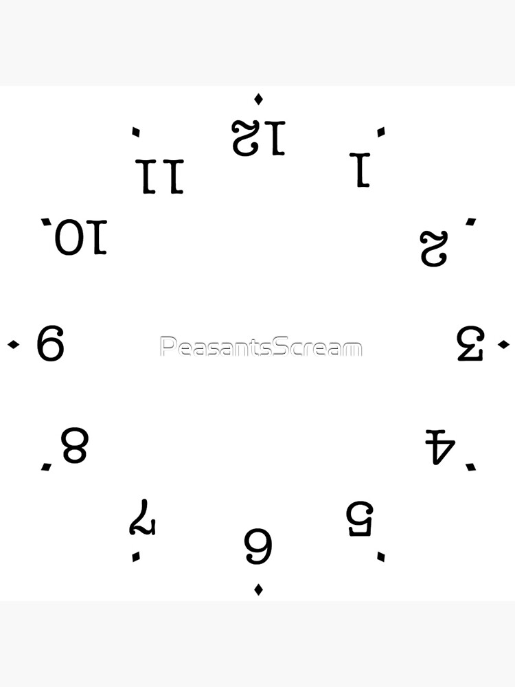 "Upside Down Clock" Clock for Sale by PeasantsScream | Redbubble