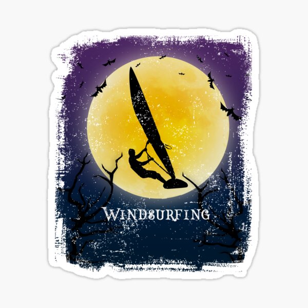 "Windsurfing Halloween Vintage Art Windsurfer" Sticker by cgocgy ...