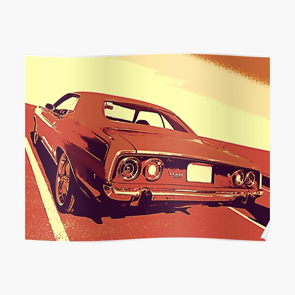 " 1972 Plymouth Barracuda Red" Poster by DKDigital | Redbubble