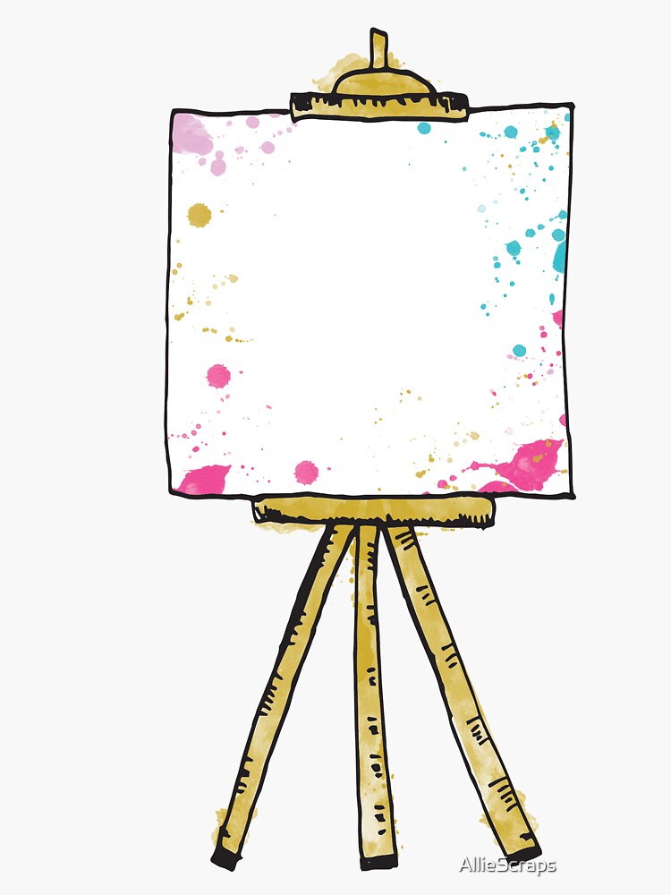 "Painted Colorful Artist Easel" Sticker for Sale by AllieScraps | Redbubble