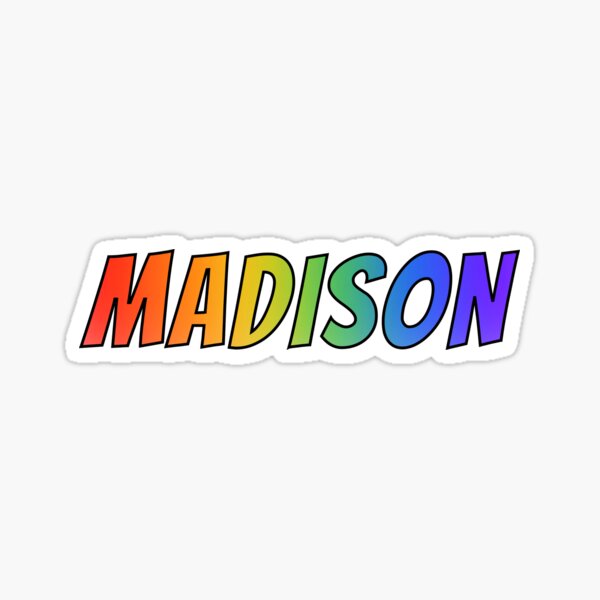 ""MADISON" First Name Rainbow Gradient Pattern" Sticker by aponx ...
