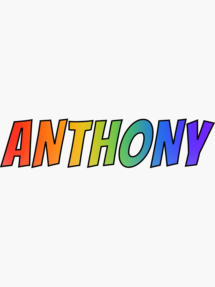 Pegatina «"ANTHONY" Nombre Rainbow Gradient Pattern» de aponx | Redbubble