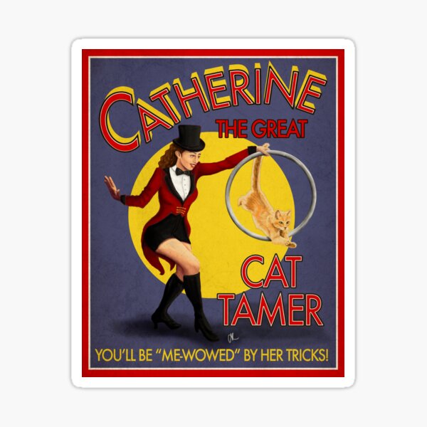 "Catherine the Great Cat Tamer" Sticker by asragusa | Redbubble