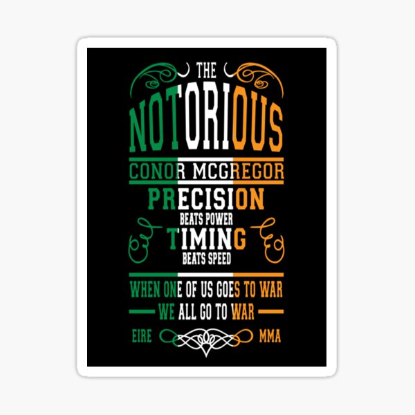 "The Notorious Conor Mcgregor" Sticker for Sale by SafeAF | Redbubble