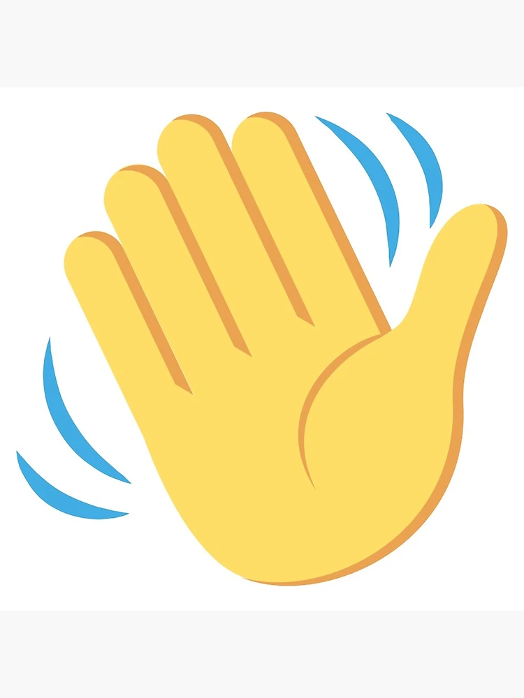 Waving Hand Emoticon Waving Hand Gesture Emoji Color Icon Hello Bye
