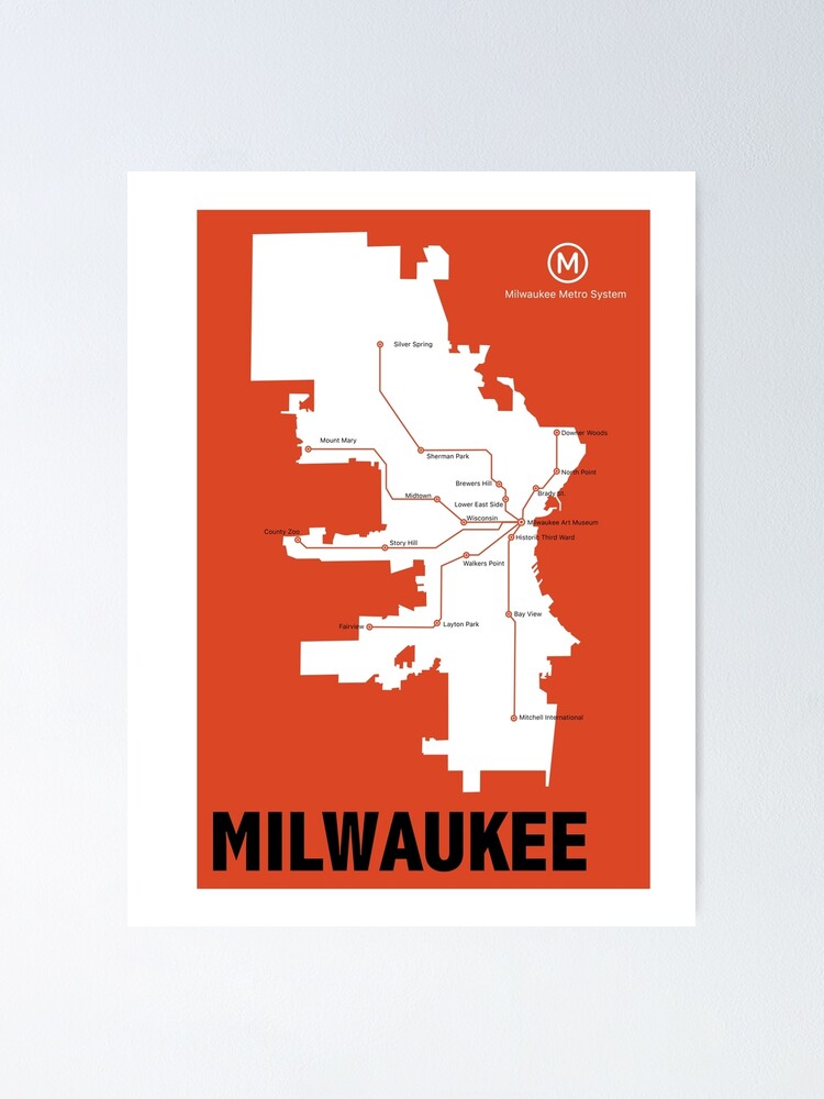 "Milwaukee Metro Map" Poster by BoltzmannDesign | Redbubble
