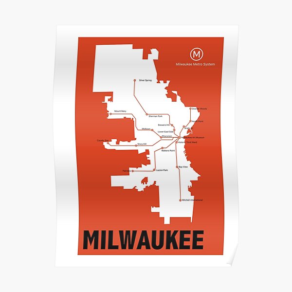 "Milwaukee Metro Map" Poster by BoltzmannDesign | Redbubble