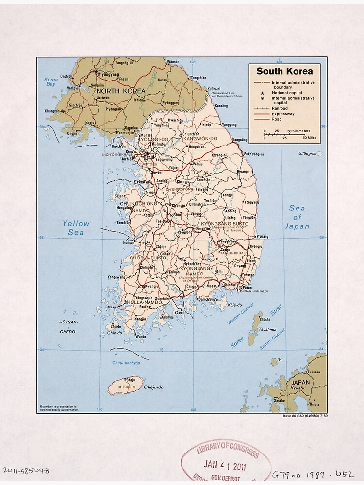 "Map of South Korea (1989)" Poster for Sale by allhistory | Redbubble
