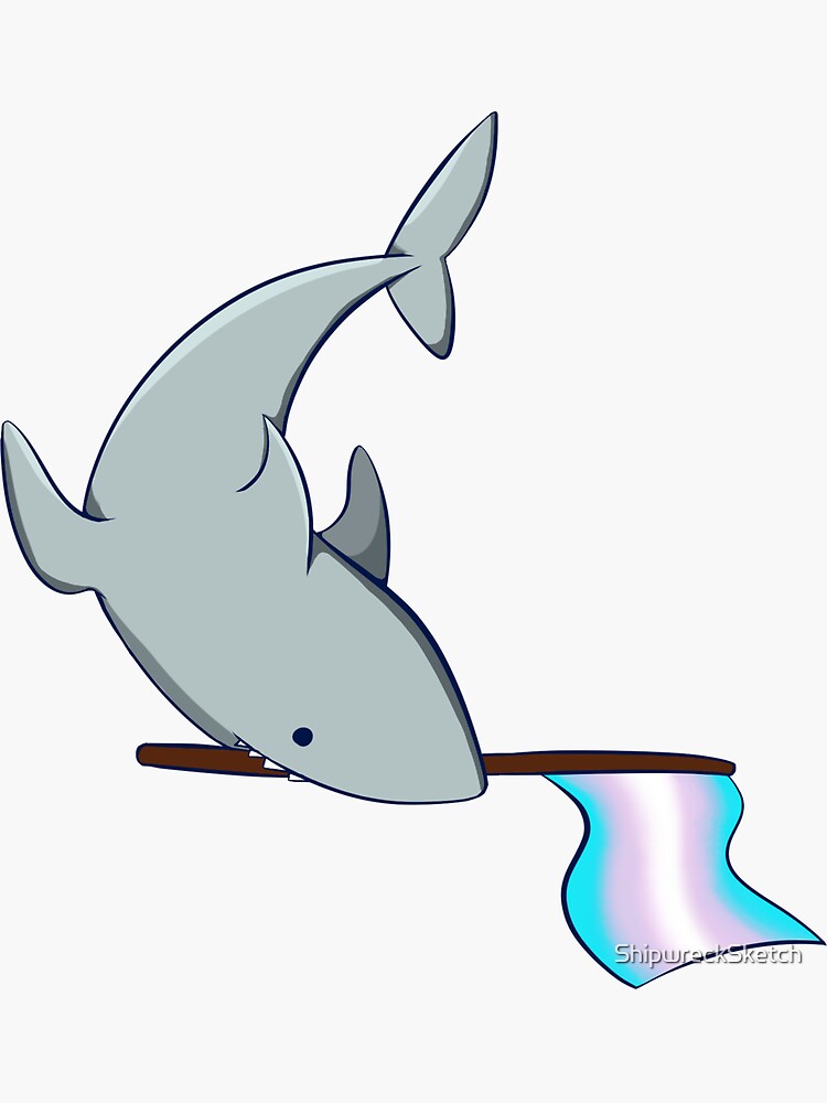 "Transgender Pride Shark" Sticker for Sale by ShipwreckSketch | Redbubble