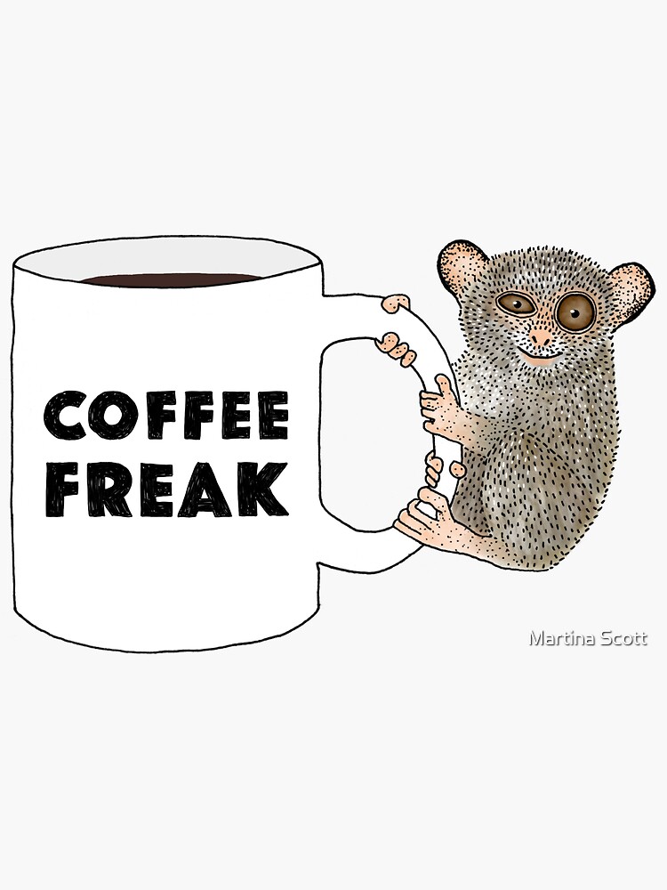"Coffee Freak" Sticker for Sale by martinascott | Redbubble
