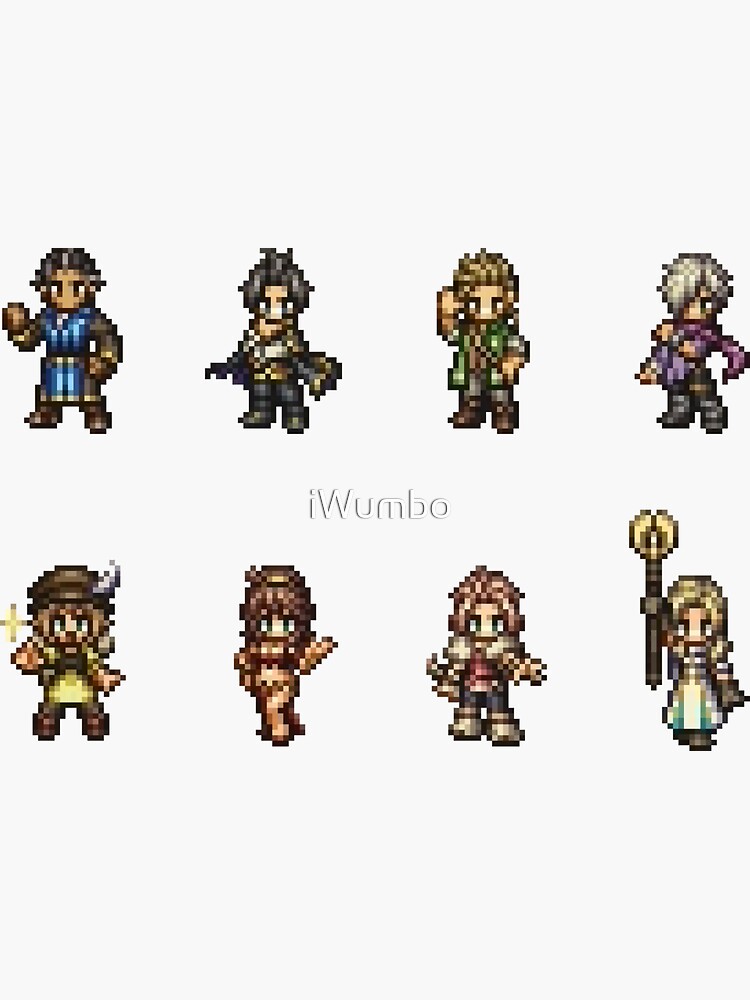 "Octopath Traveler Character Sprites" Sticker for Sale by iWumbo ...