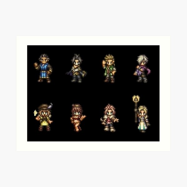 "Octopath Traveler Character Sprites" Art Print for Sale by iWumbo ...
