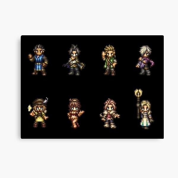 "Octopath Traveler Character Sprites" Canvas Print for Sale by iWumbo ...