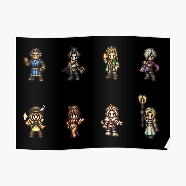 "Octopath Traveler Character Sprites" Poster by iWumbo | Redbubble