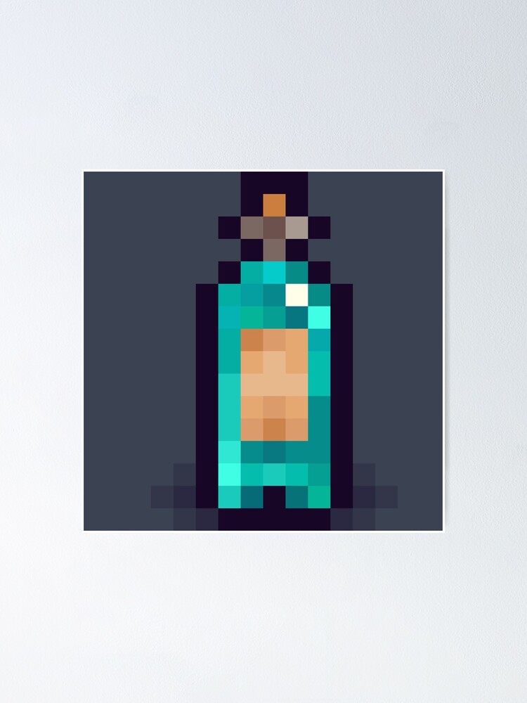 "Pixel Potion, Label, Cyan" Poster for Sale by BenHenry | Redbubble