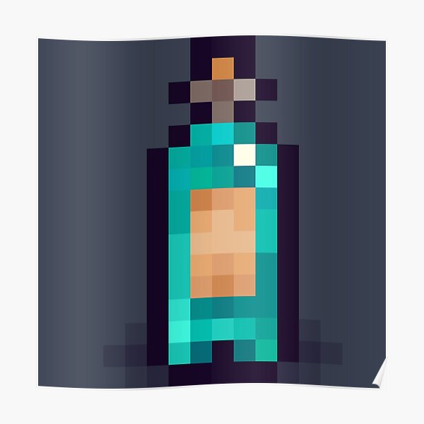 "Pixel Potion, Label, Cyan" Poster for Sale by BenHenry | Redbubble