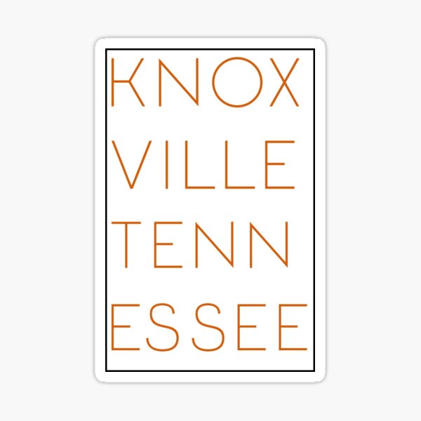 "Knoxville Tennessee" Sticker for Sale by mirmirkane | Redbubble