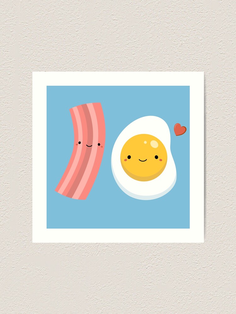 "Cute and Kawaii Eggs and Bacon " Art Print for Sale by happinessinatee ...
