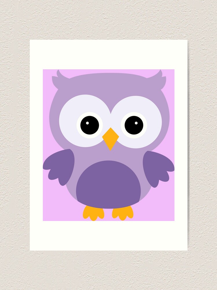 Lila Cartoon Eulen Eule Oder Eule Gesicht Kinder Comic Emoji Isoliert