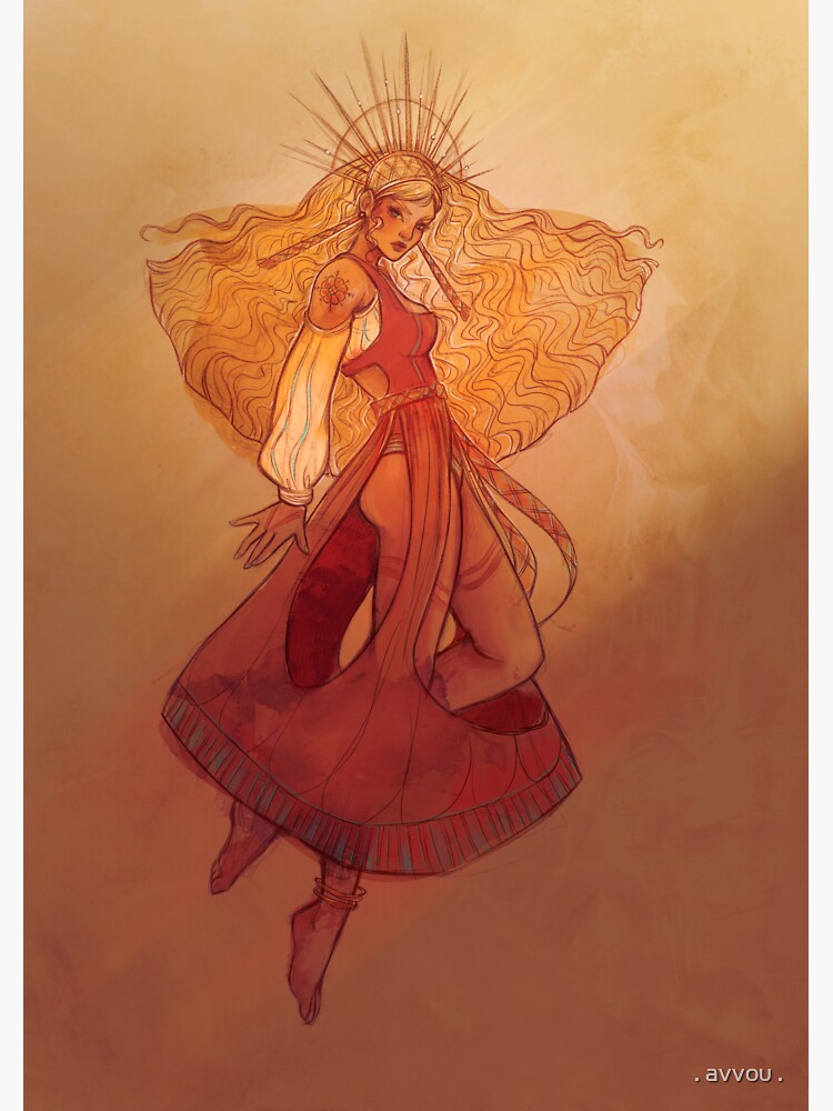 "Saulė - Baltic Goddess of the Sun" Sticker for Sale by Avvoula | Redbubble