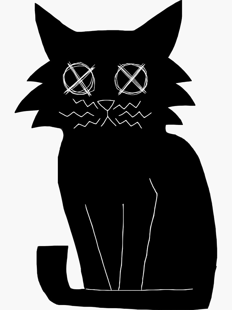 "Cat with X eyes" Sticker for Sale by DeathByProxy | Redbubble