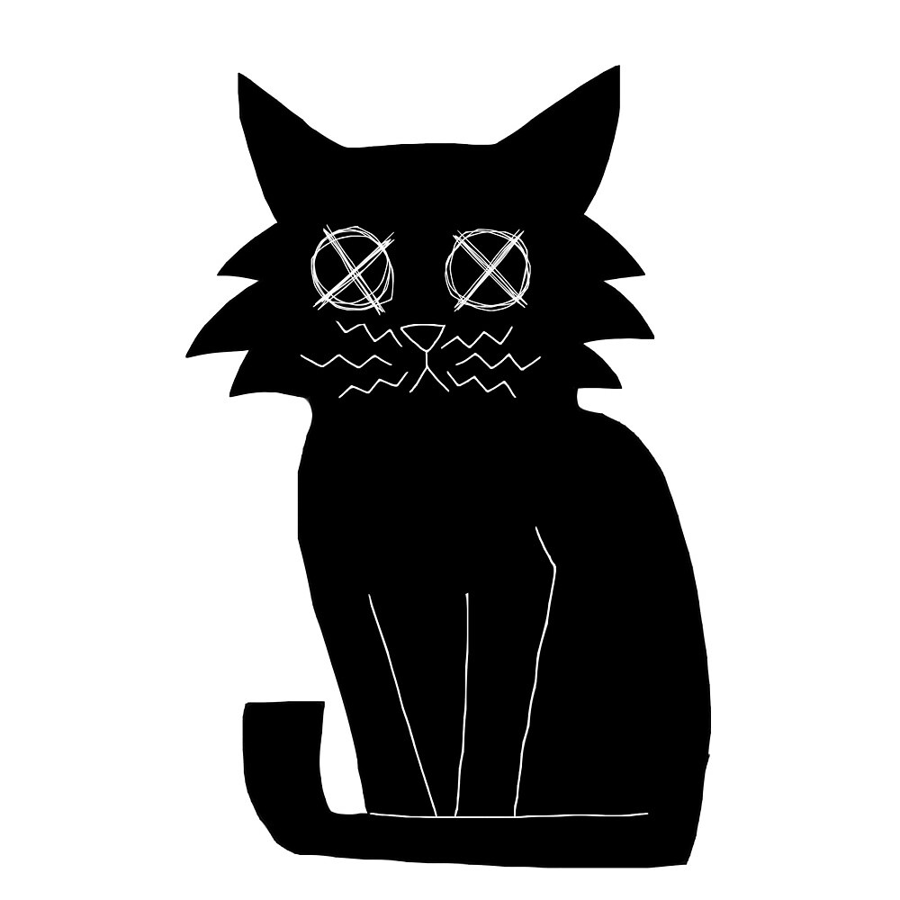 "Cat with X eyes" by DeathByProxy | Redbubble