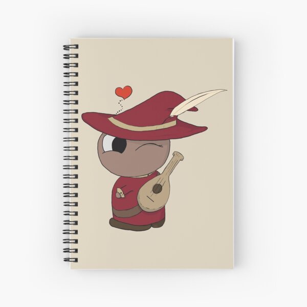 "Winking Bard with Lute" Spiral Notebook for Sale by AZNerdling | Redbubble
