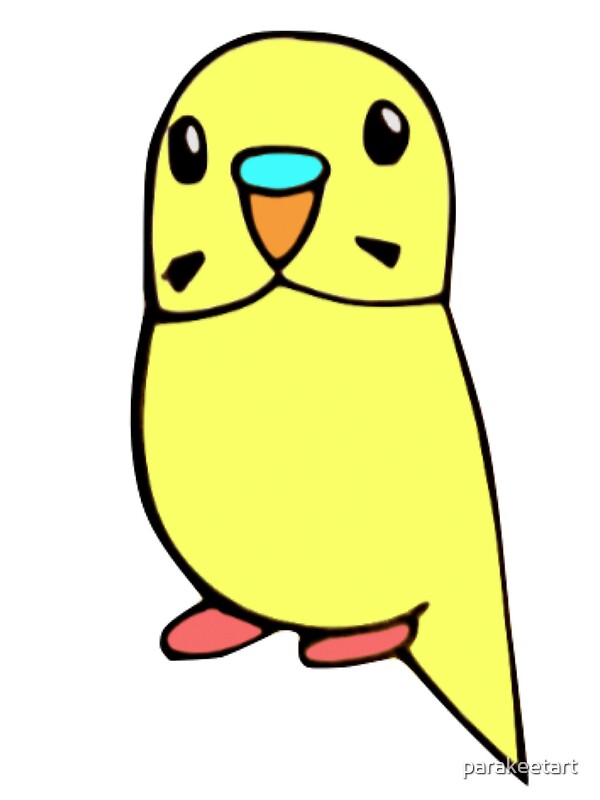 "Yellow Budgie" Stickers by parakeetart | Redbubble