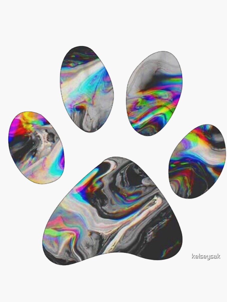 "marble paw print" Sticker for Sale by kelseysak | Redbubble