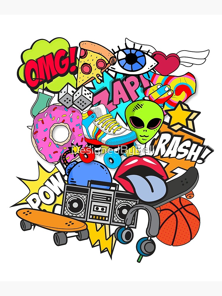 "Cute Kawaii Anime Sticker Bomb" Poster for Sale by DesignedByBell ...